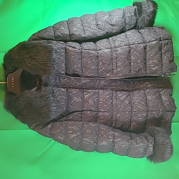 Escada | Jackets & Coats | Escada Lace Lamb Fur Goose Down Puffer ...